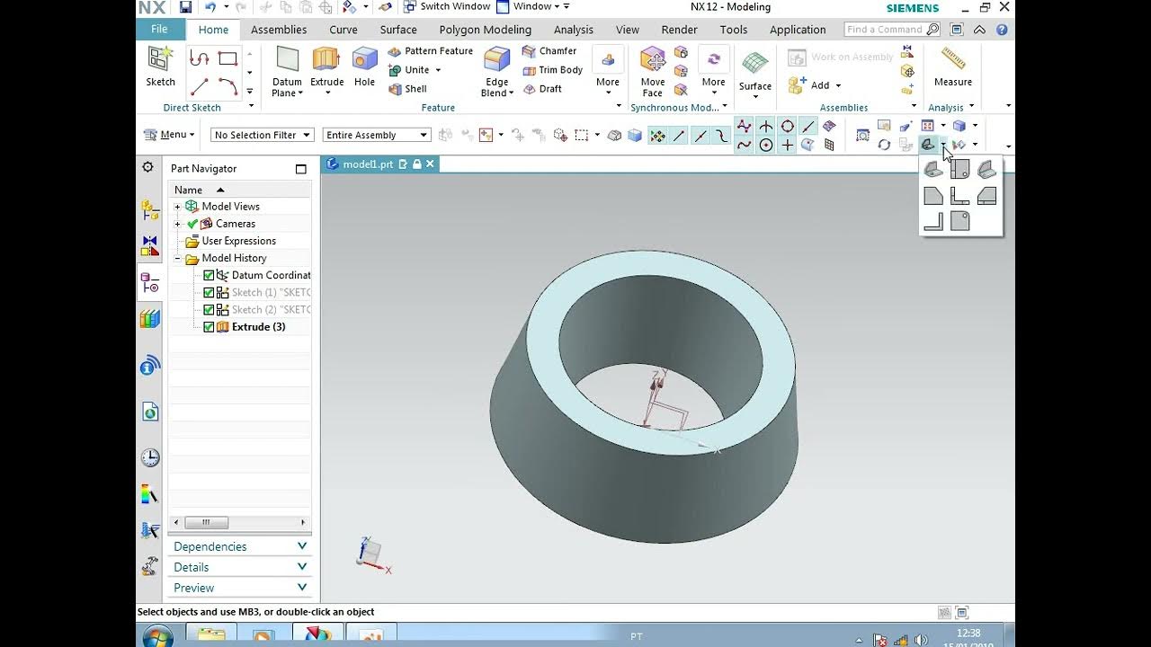 Manipulando objetos NX 12 - YouTube