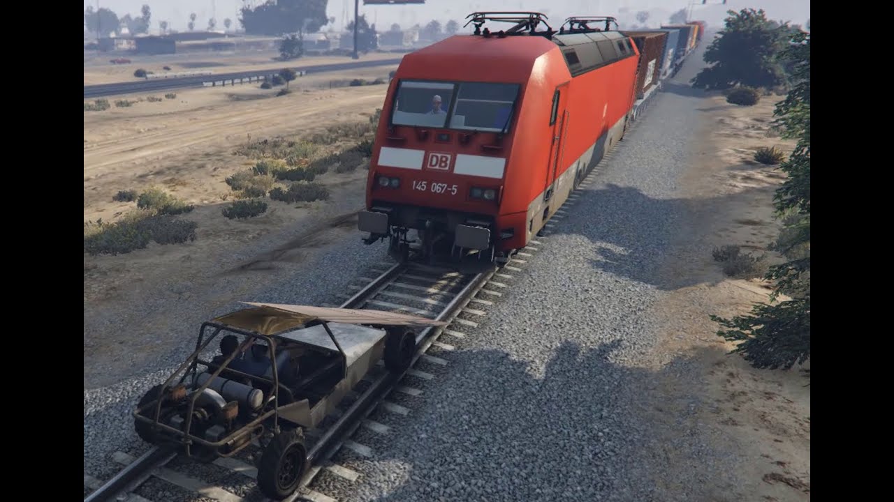 Train VS RAMP CAR GTA 5 REAL LIFE RAMP CAR #640 - YouTube