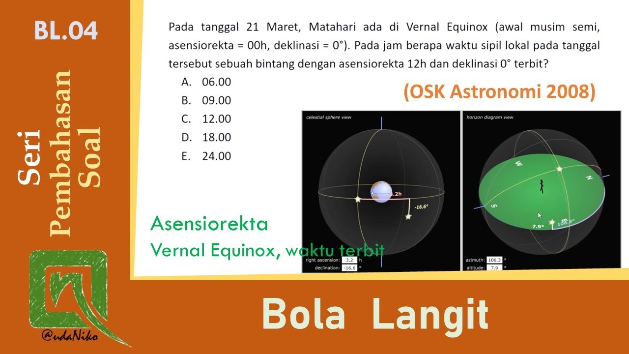 Pembahasan Soal Bola Langit 04 - Memahami Asensiorekta [OSK Astronomi ...