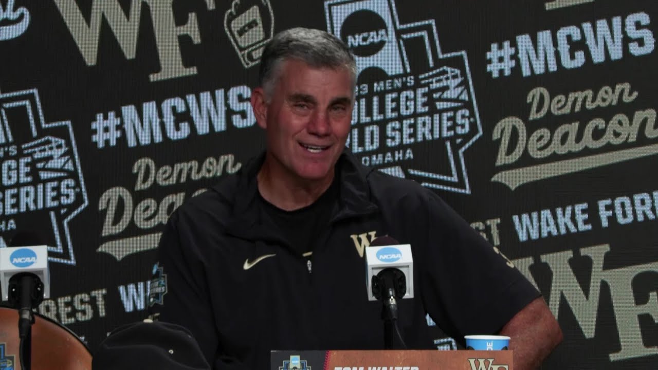 Wake Forest Tom Walter LOSS to LSU postgame, CWS - YouTube