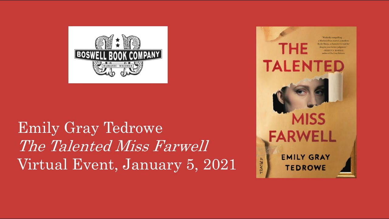 Emily Gray Tedrowe Virtual Event for Boswell Book Company - YouTube