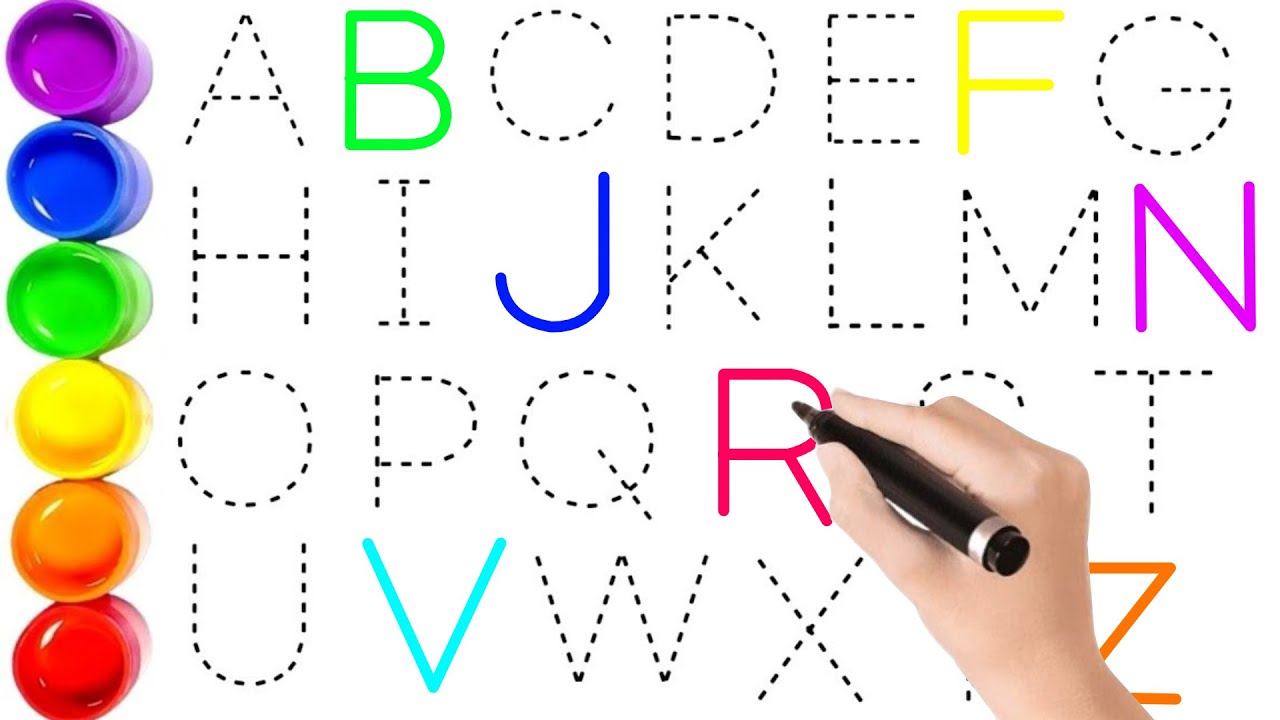 Learn the Alphabets for Kids | Easy Draw and Paint Alphabet | Cape ...