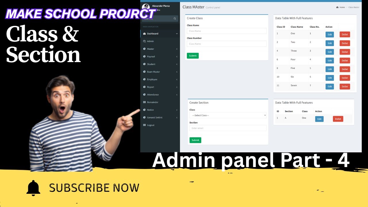 Build a School Management System in PHP 🔥 | Class & Section Full ...
