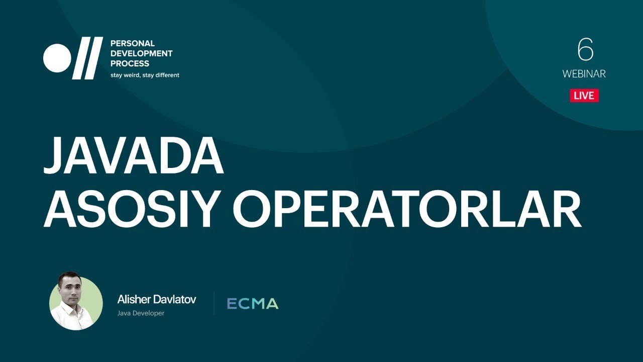 Vebinar #6. Javada asosiy operatorlar. - YouTube