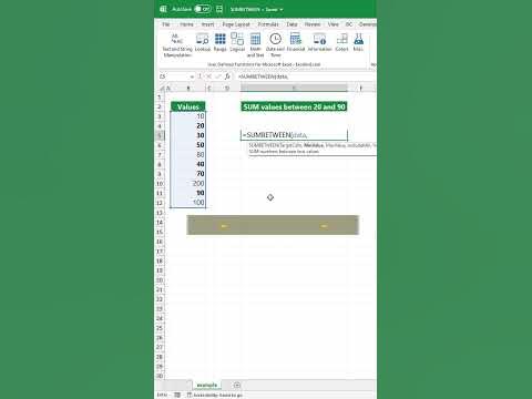 Sum values between two numbers in Excel - YouTube