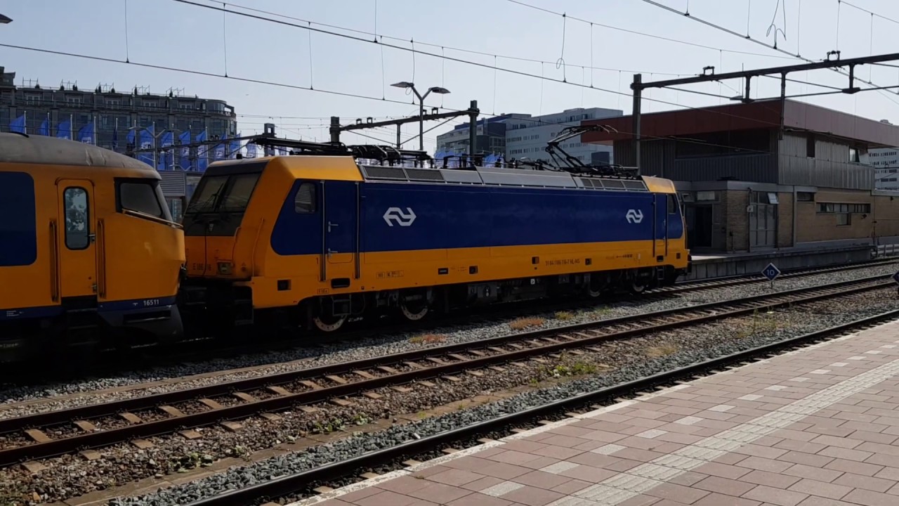 NS TRAXX class 186 186021 + 118 departing from Rotterdam Central ...