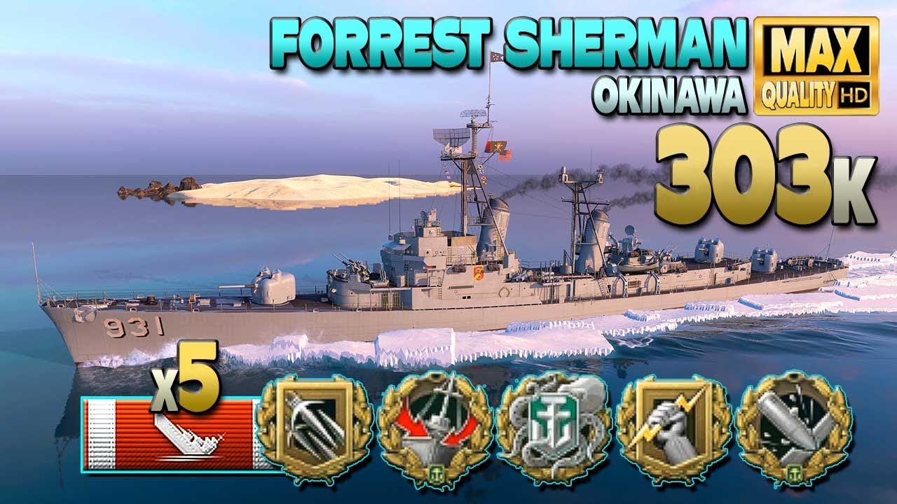 Destroyer Forrest Sherman: 0,9sec dream reload in action - World of ...