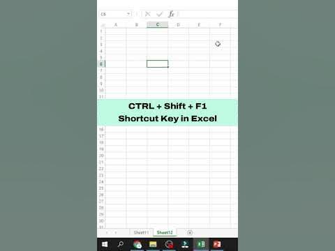 CTRL + Shift + F1 Shortcut Key in Excel - YouTube
