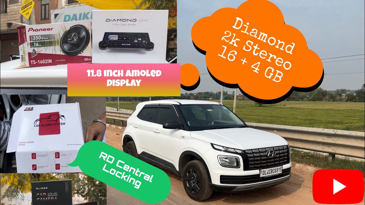 Diamond 2k Stereo with dual knobs | RD Central locking in my Venue 🔊 ...