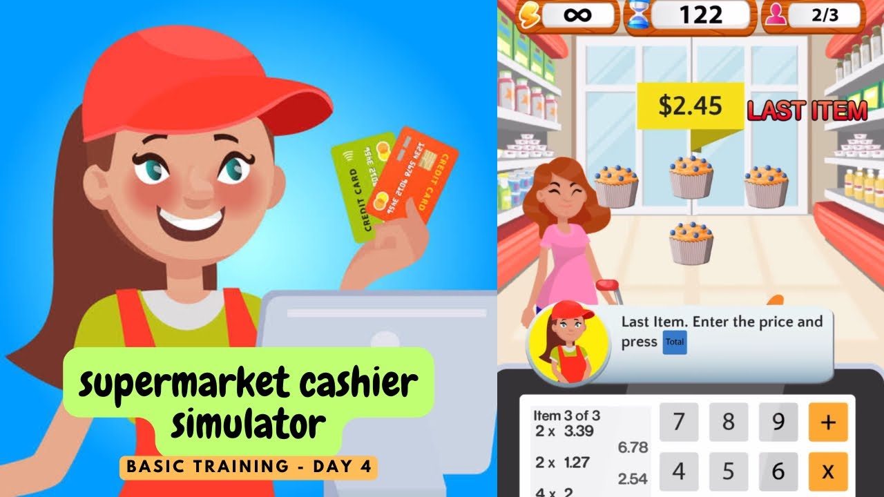 Supermarket Cashier Simulator | Basic Training - Day 4 | #4 - YouTube