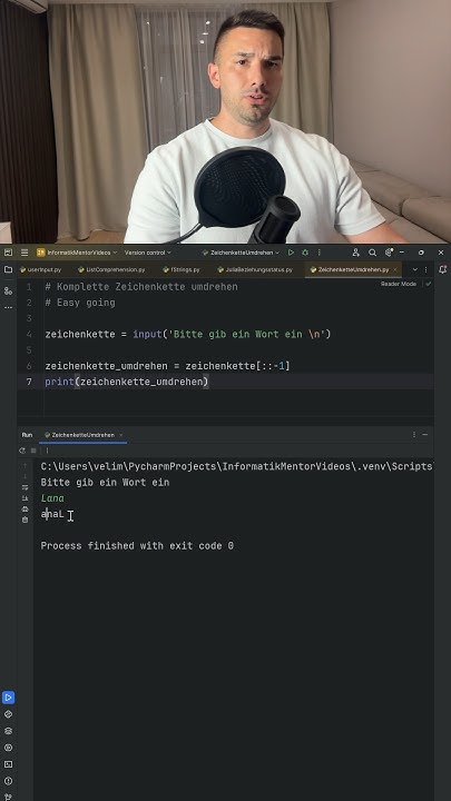 Jedes Wort in Python umdrehen? So easy geht das! #python #coding #informatik # ...
