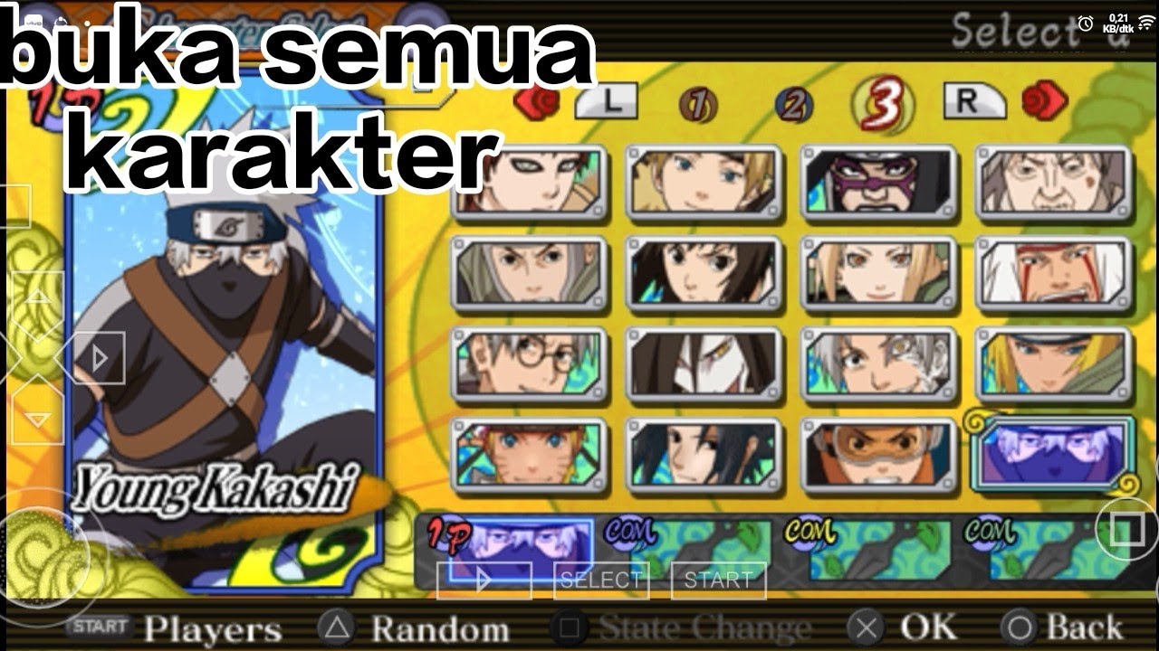 buka semua karakter naruto ultimate ninja heroes3 - YouTube