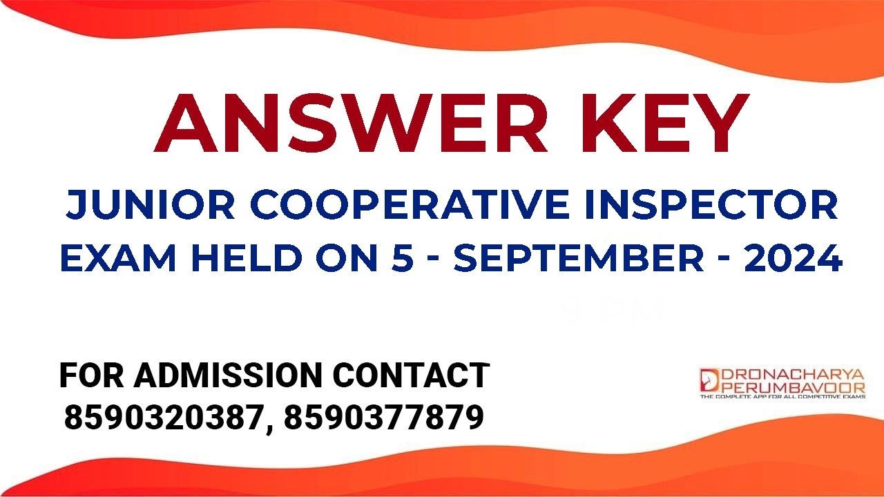 JCI EXAM HELD ON 05.09.2024 PROVISIONAL ANSWER KEY AS PER KPSC - YouTube