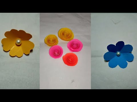 Easy paper flower /How to make easy paper flower / kagojer ful banano ...