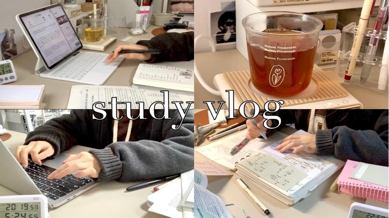 study vlog 26｜高效学习8H ｜持续发学习疯中｜12点开始也能学八小时啦 study with me - YouTube