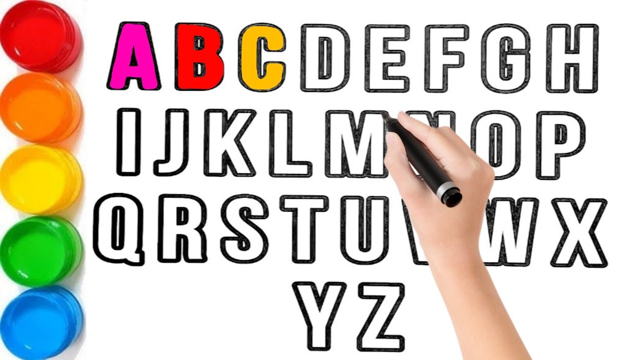 ABCDEFGHIJKLMNOPQRSTUVWXYZ , Easy Draw and Paint Alphabet A to Z ...
