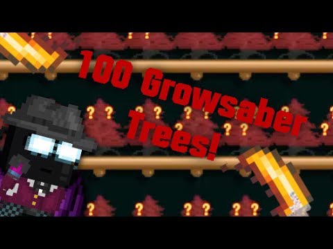 Growtopia - Harvesting 100 Growsaber Trees - YouTube