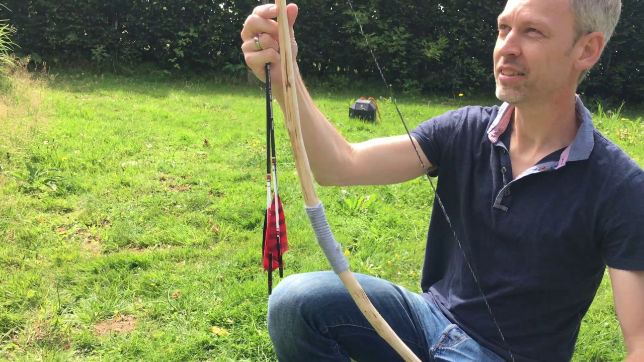 Primitive hazel selfbow - YouTube