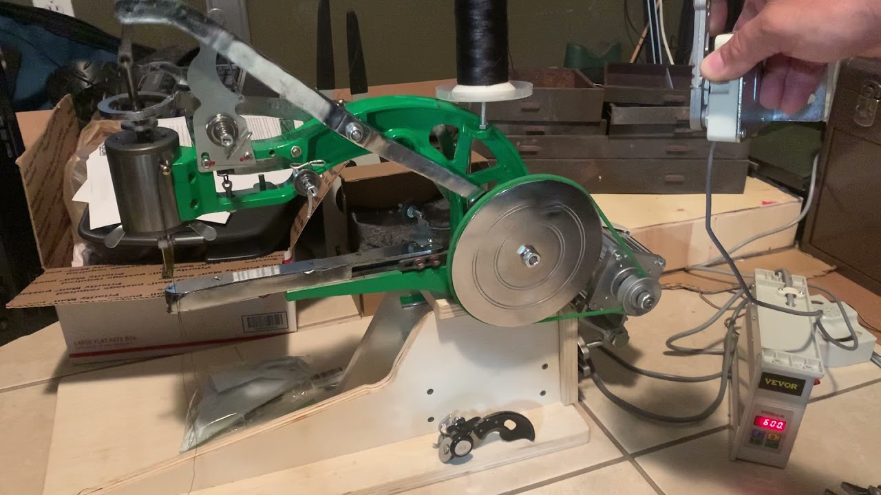 Motorizing a Chinese Leather Sewing Machine - YouTube