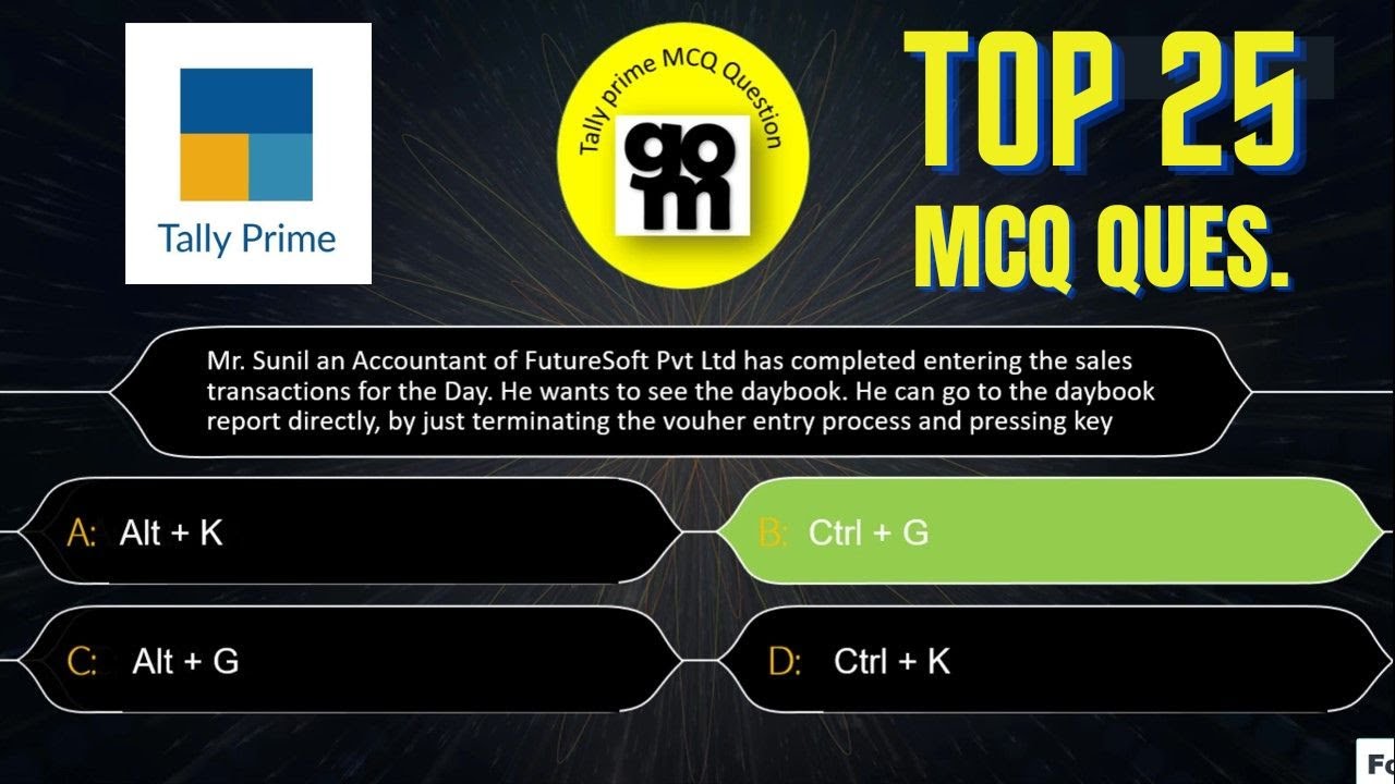 Tally Prime MCQ | Top New 25 Tally Mcq Questions and Answers ...