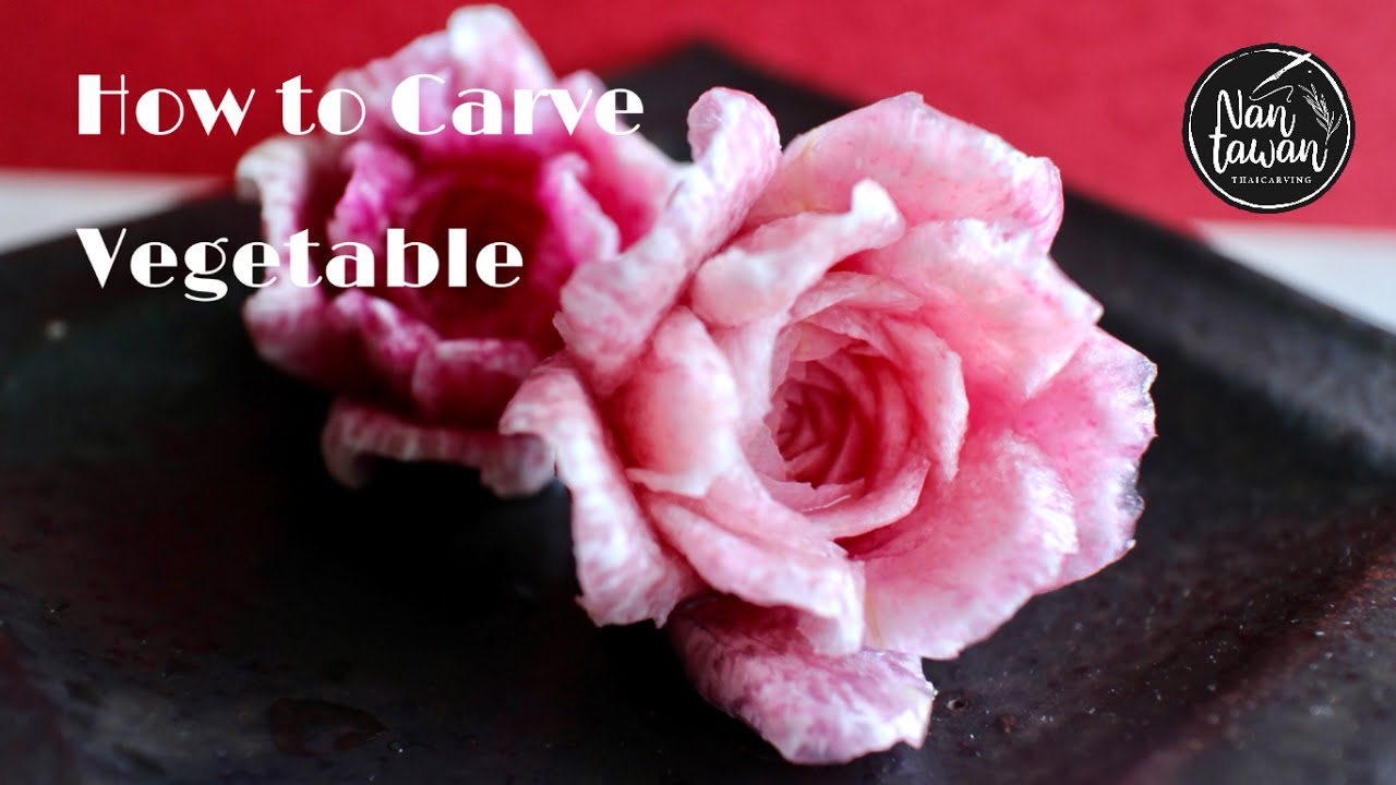 Easy and beautiful vegetable carving roses & ベジタブルカービング - YouTube
