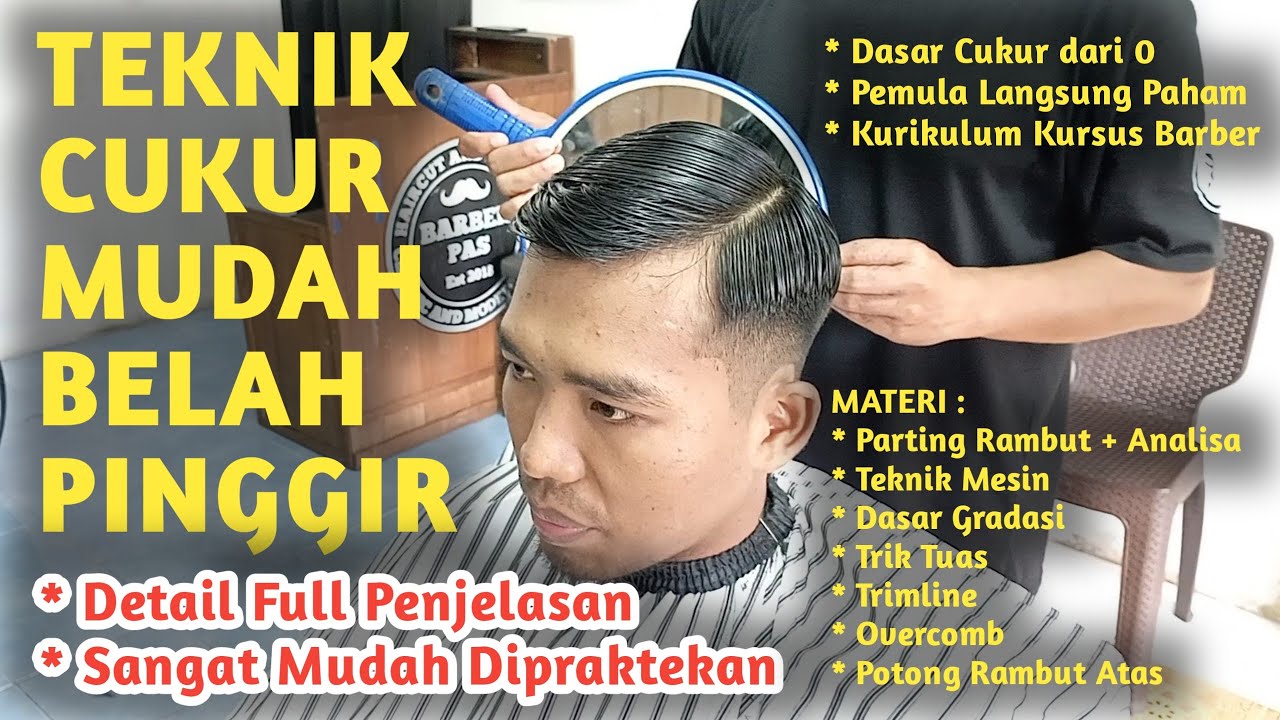 Tutorial cukur Mudah Model Sejuta Umat Belah Pinggir Taper sidepart ...