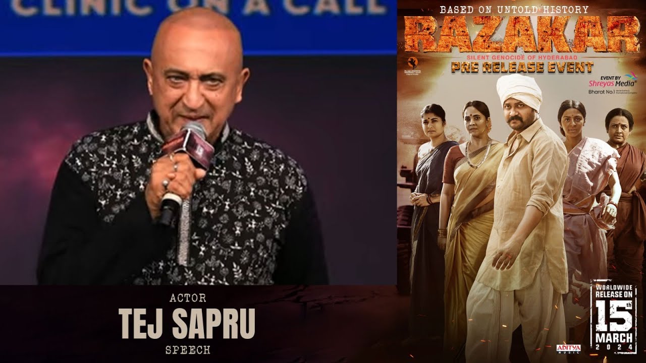 Actor Tej Sapru Speech @ Razakar Pre-Release Event | Gudur Narayan ...