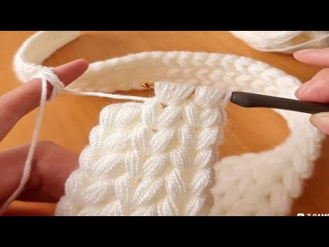 Yeni başlayanlar için Tunus işi örgü bandana yapılışını//Tunisian knitting bandana for beginners