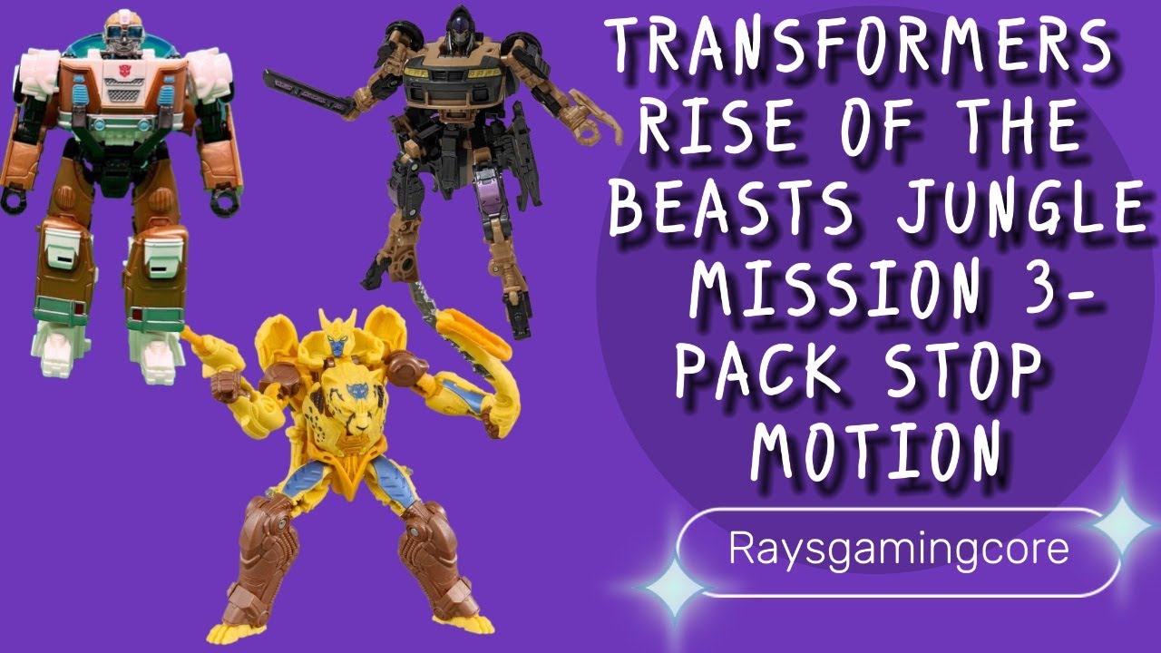 Transformers Rise of the beasts jungle mission 3 pack stop motion - YouTube