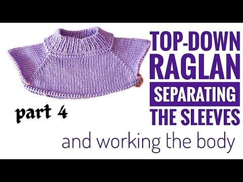 How to separate and divide for the sleeves on a top down sweater | How ...