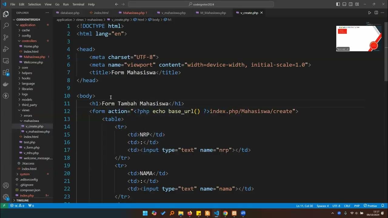CodeIgniter 3 - CRUD 2 CREATE - YouTube