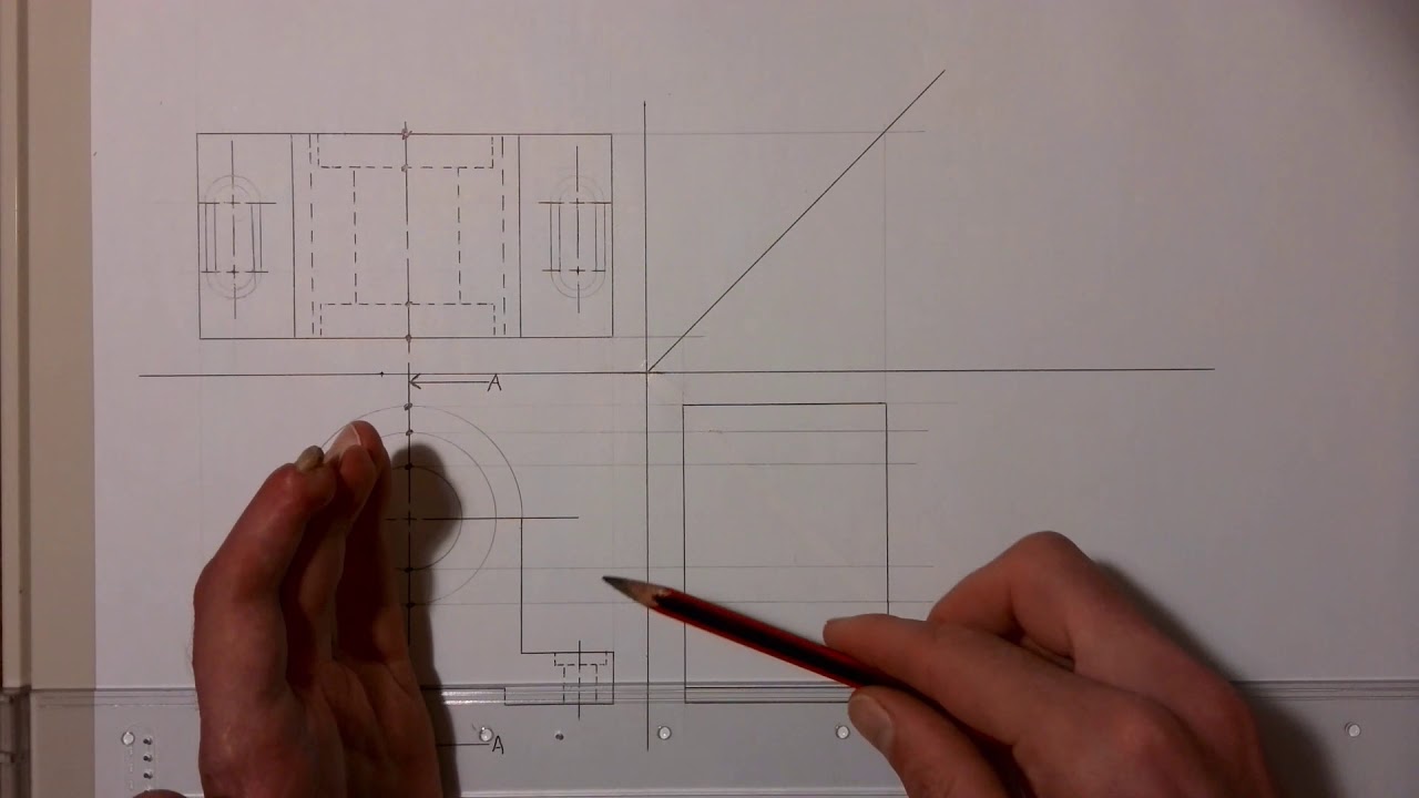How to draw a sectional right view from a machine parts top and front ...