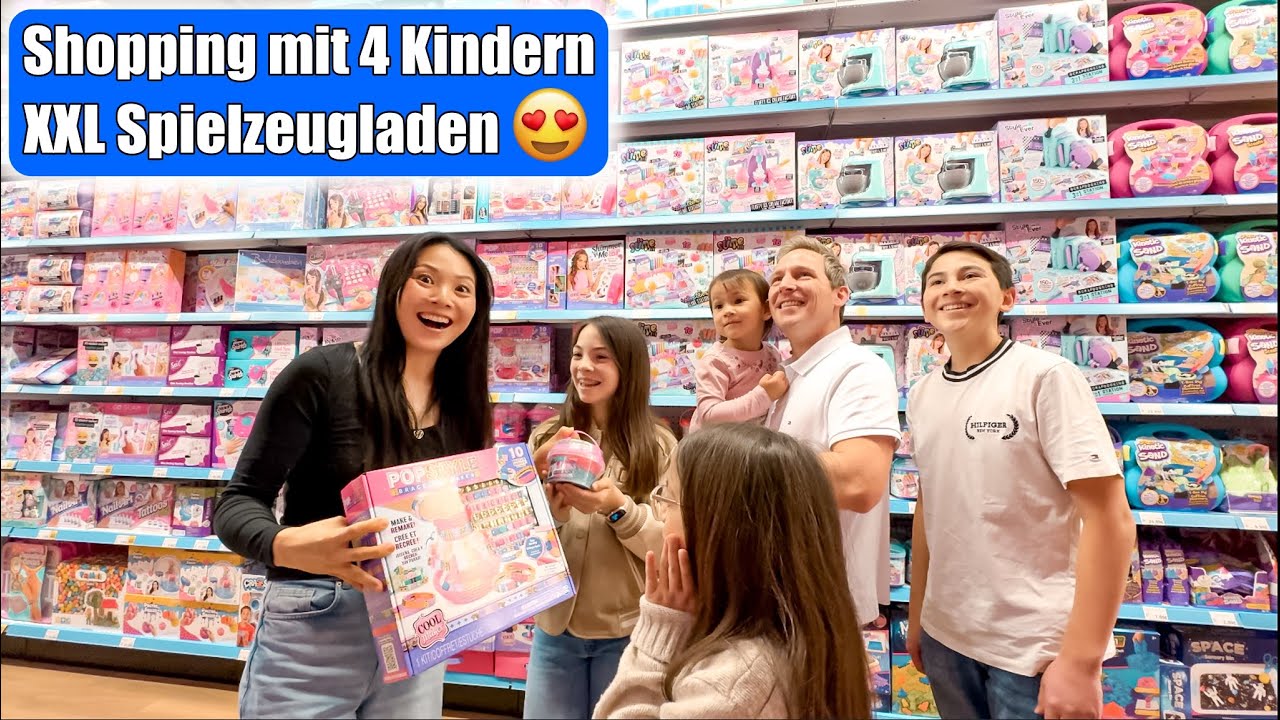 Geburtstagsgeschenk im Spielzeugladen 😱 Shopping Haul mit 4 Kindern ...