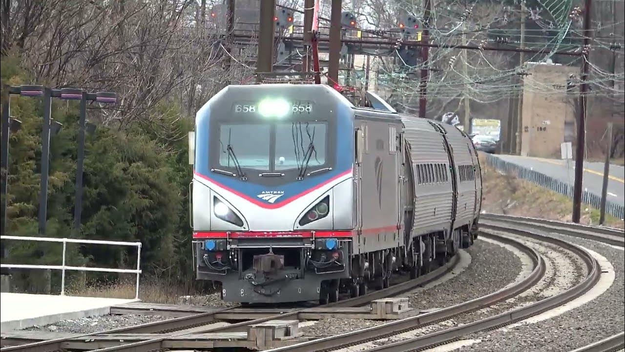 Full HD 60FPS: Amtrak ACS-64 658 Leads Northeast Regional Train 164 in Metropark 2/25/23 - YouTube