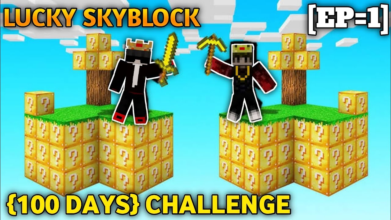 100 Days on Lucky block Island SKYBLOCK in hardcore Minecraft 😰 - YouTube