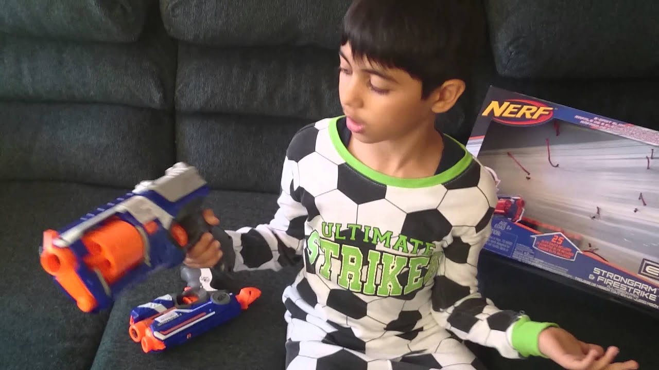 Nerf gun Strongarm and firestrike with nerfboy97 - YouTube