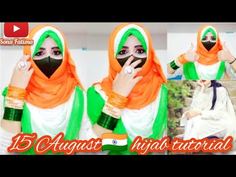 15 August Inspired look 🇮🇳 | tiranga hijab tutorial #viralvideo #hijab #hijabstyle #hijabfashion