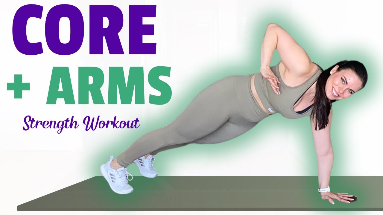 20 MIN STRENGTH WORKOUT FOR CORE AND ARMS AT HOME (No Equipment) - YouTube
