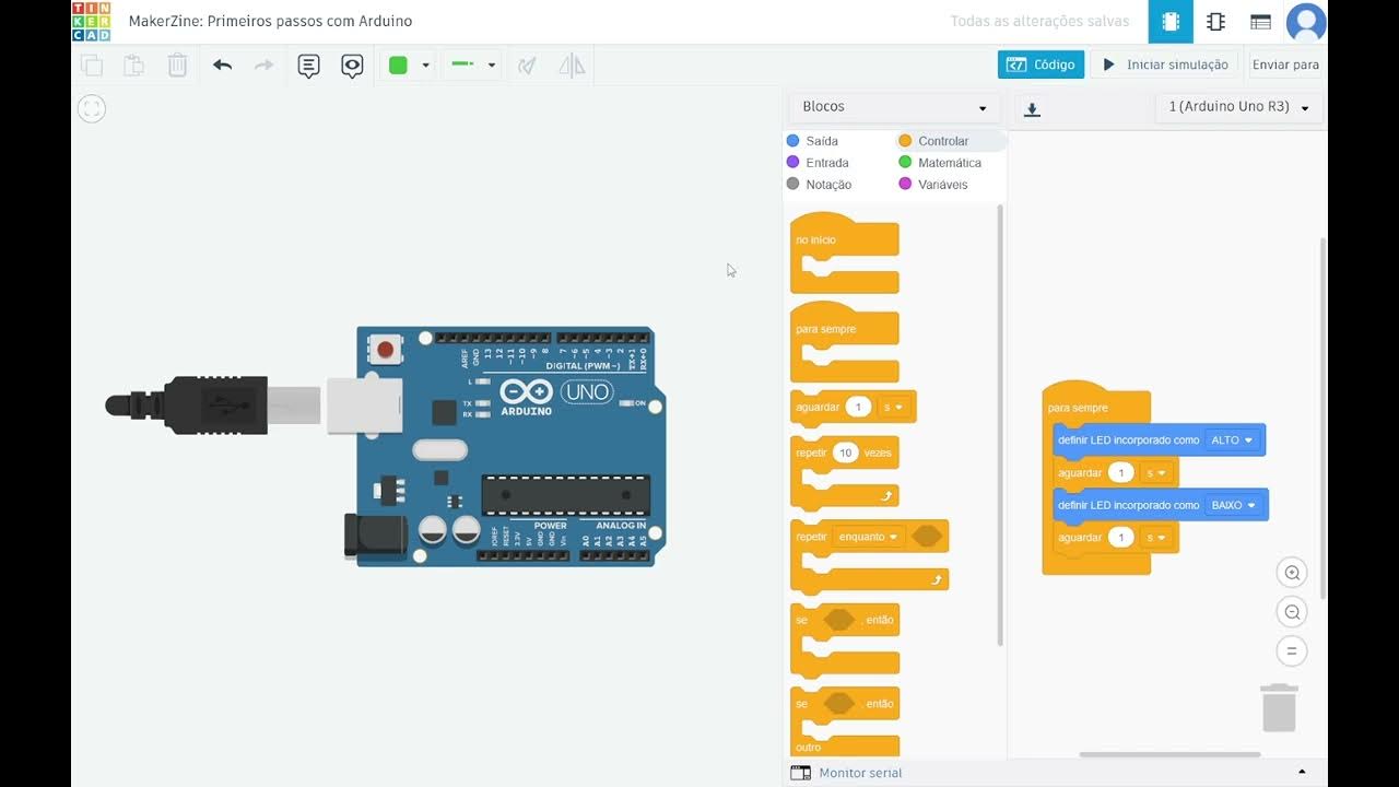 Arduino, no TinkerCad - Blink - YouTube