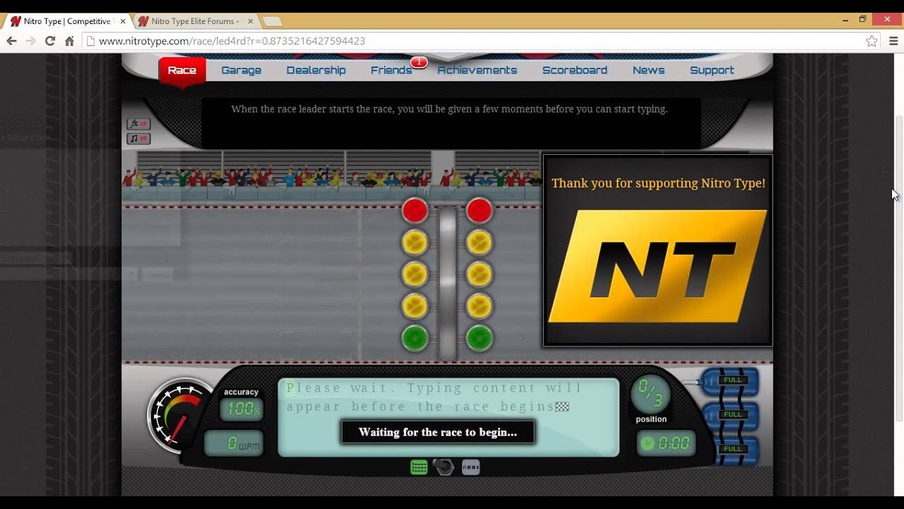 Nitro Type : The Pirc races - YouTube