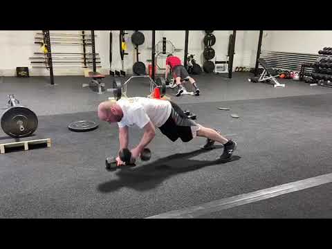 Traveling DB Plank Row with Push Up - YouTube