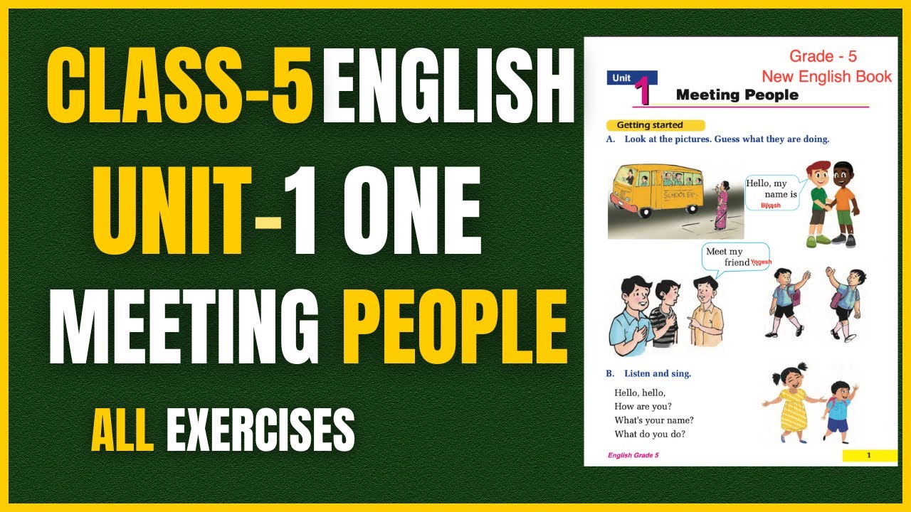 Class 5 English Unit 1 Exercise Solution | Meeting People | CDC Book ...