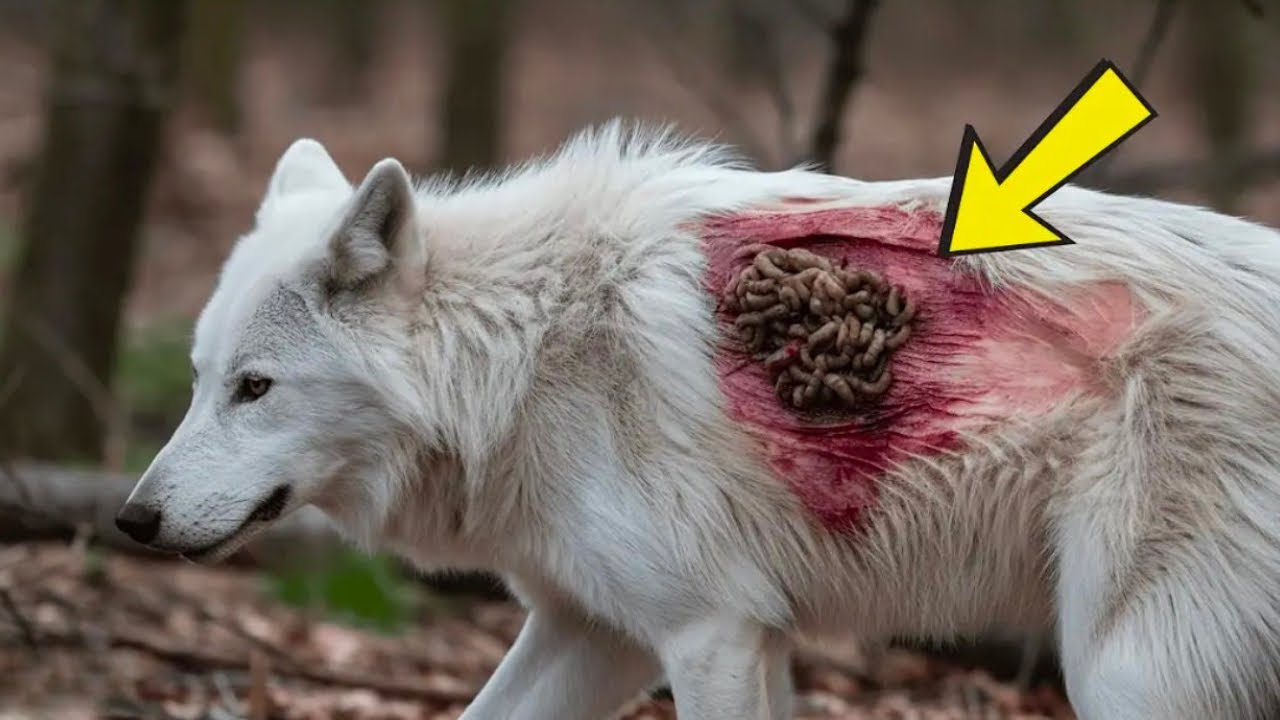 A forest man helped a wolf bandage a wound that had not healed for a ...