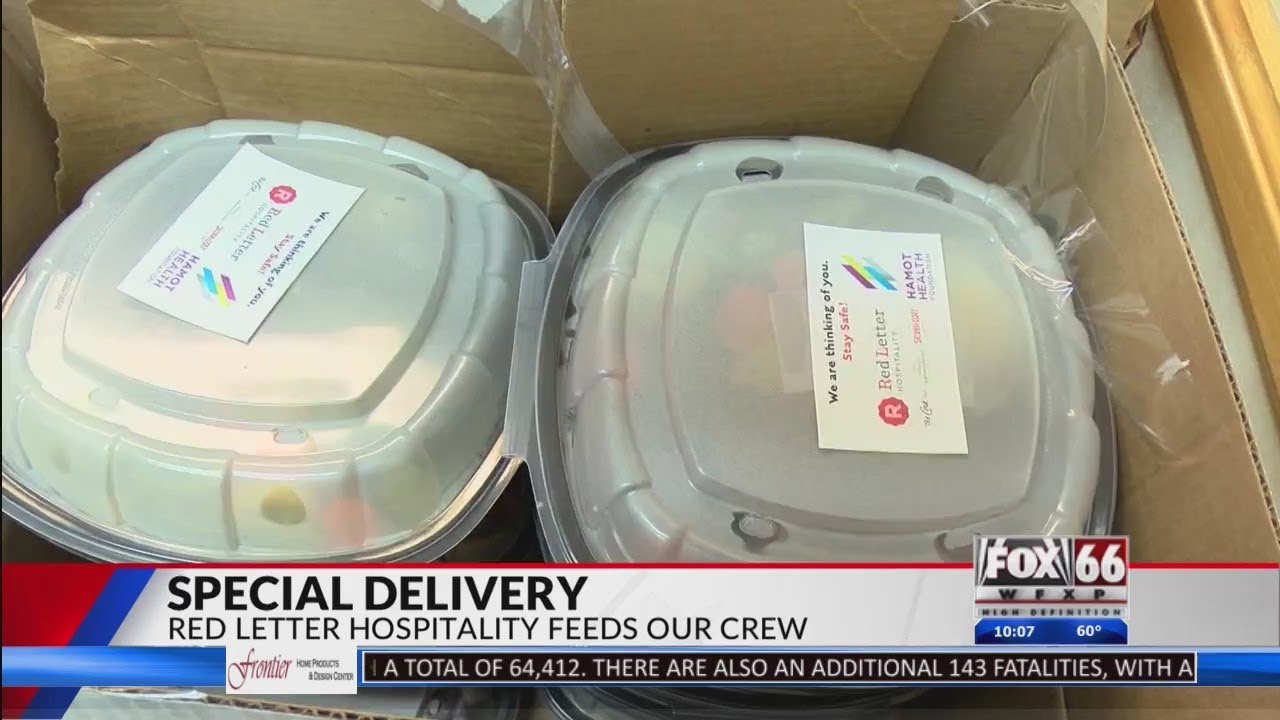 Red Letter Hospitality surprising JET 24/FOX 66 crew with dinner - YouTube