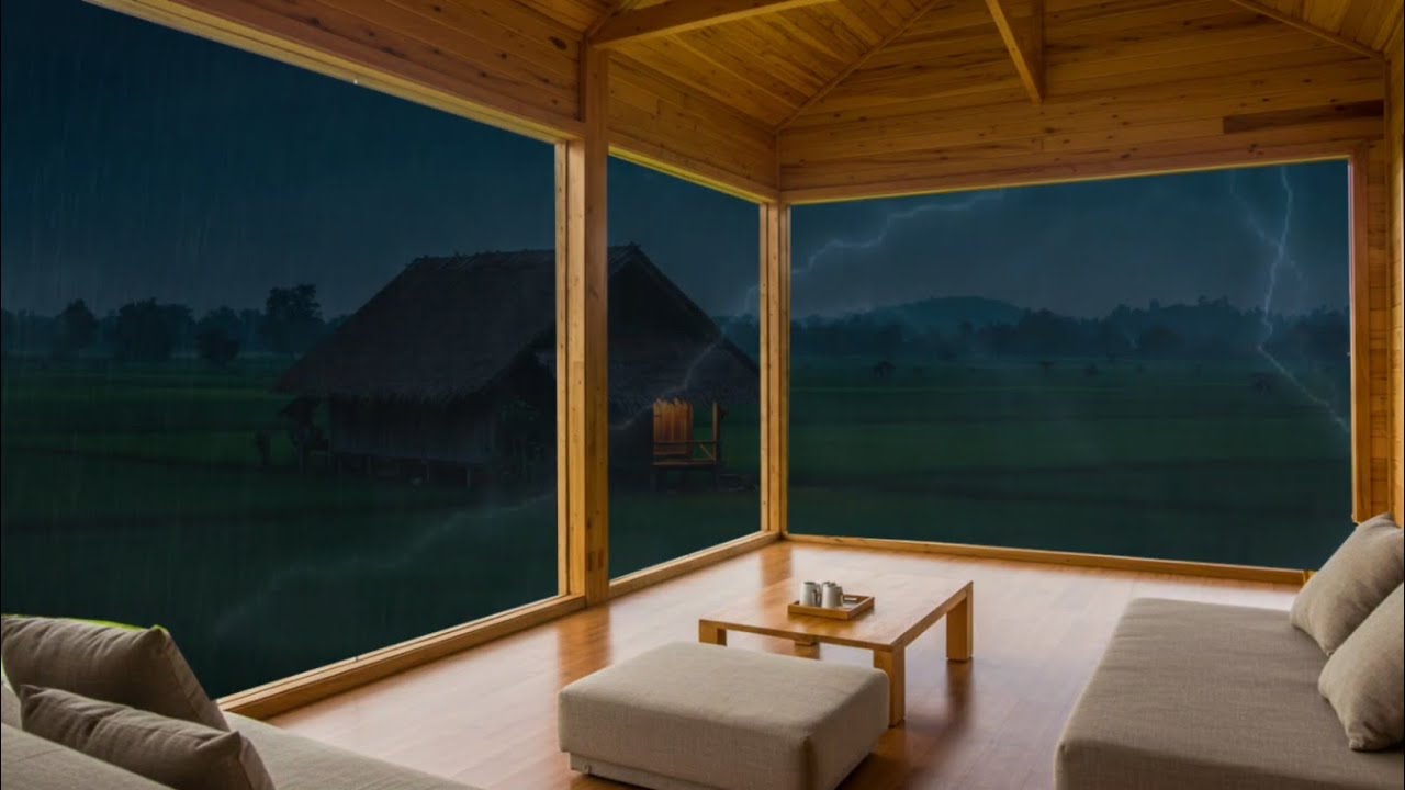 Midnight Thunderstorm Sounds for Relaxing Sleep – One Hour View from a ...