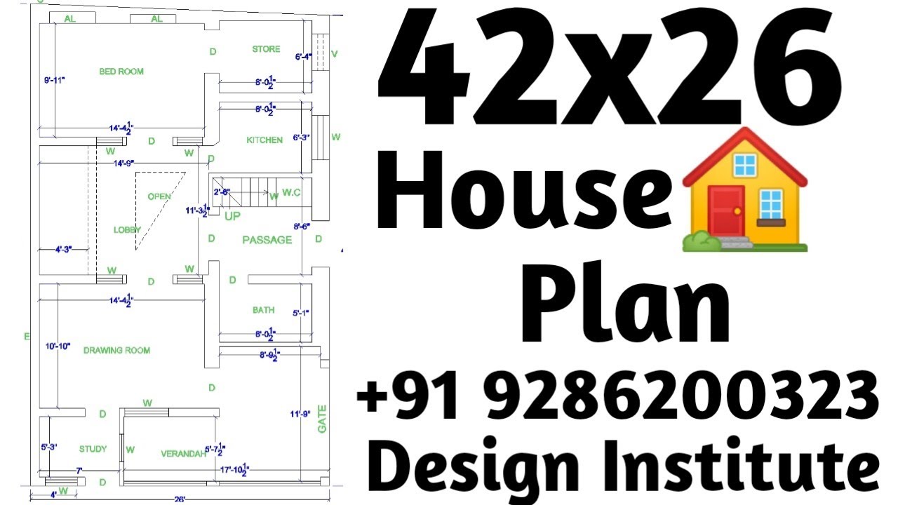 42x26 House plan design🏠|Design Institute |+919286200323|#houseplan ...