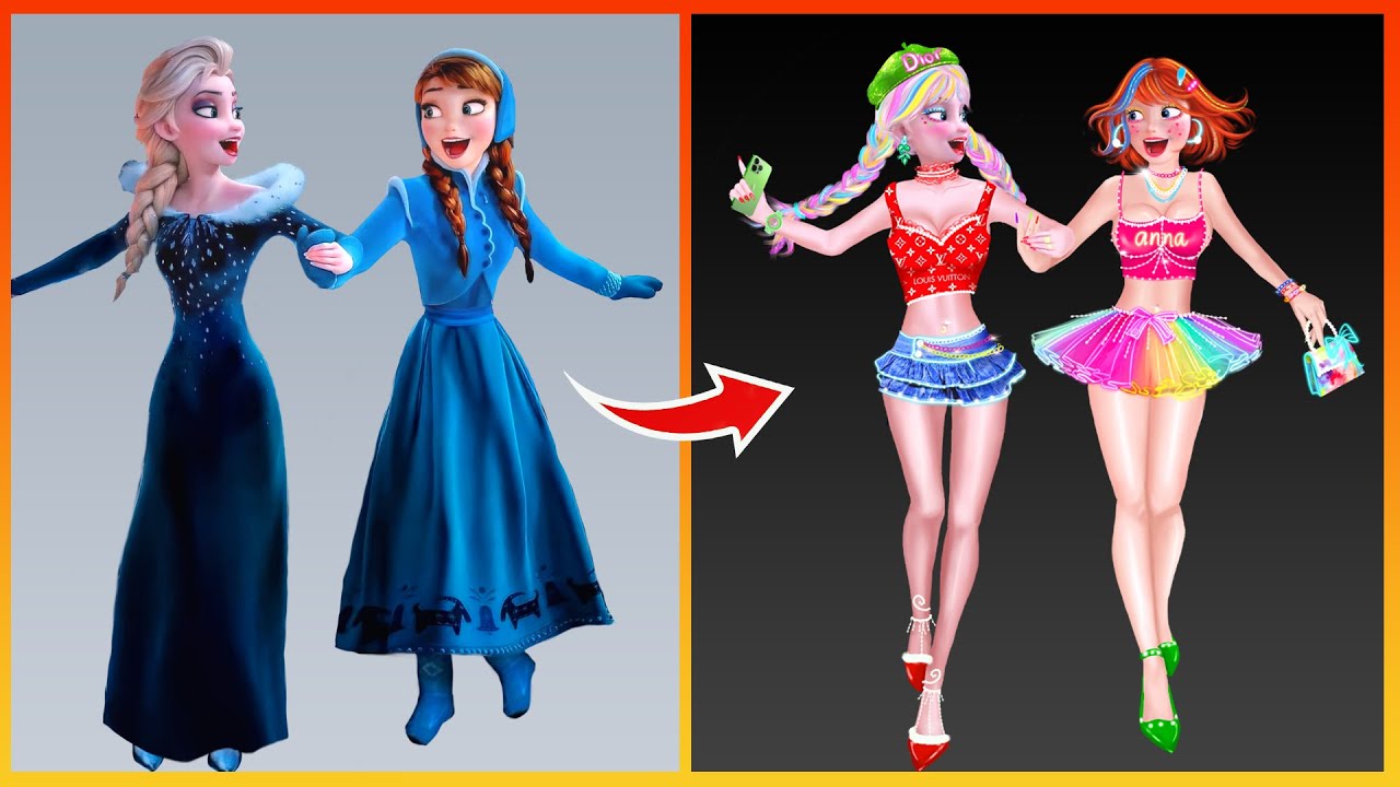 Frozen: Elsa Anna Transformation Art - Disney Princesses Transformation ...
