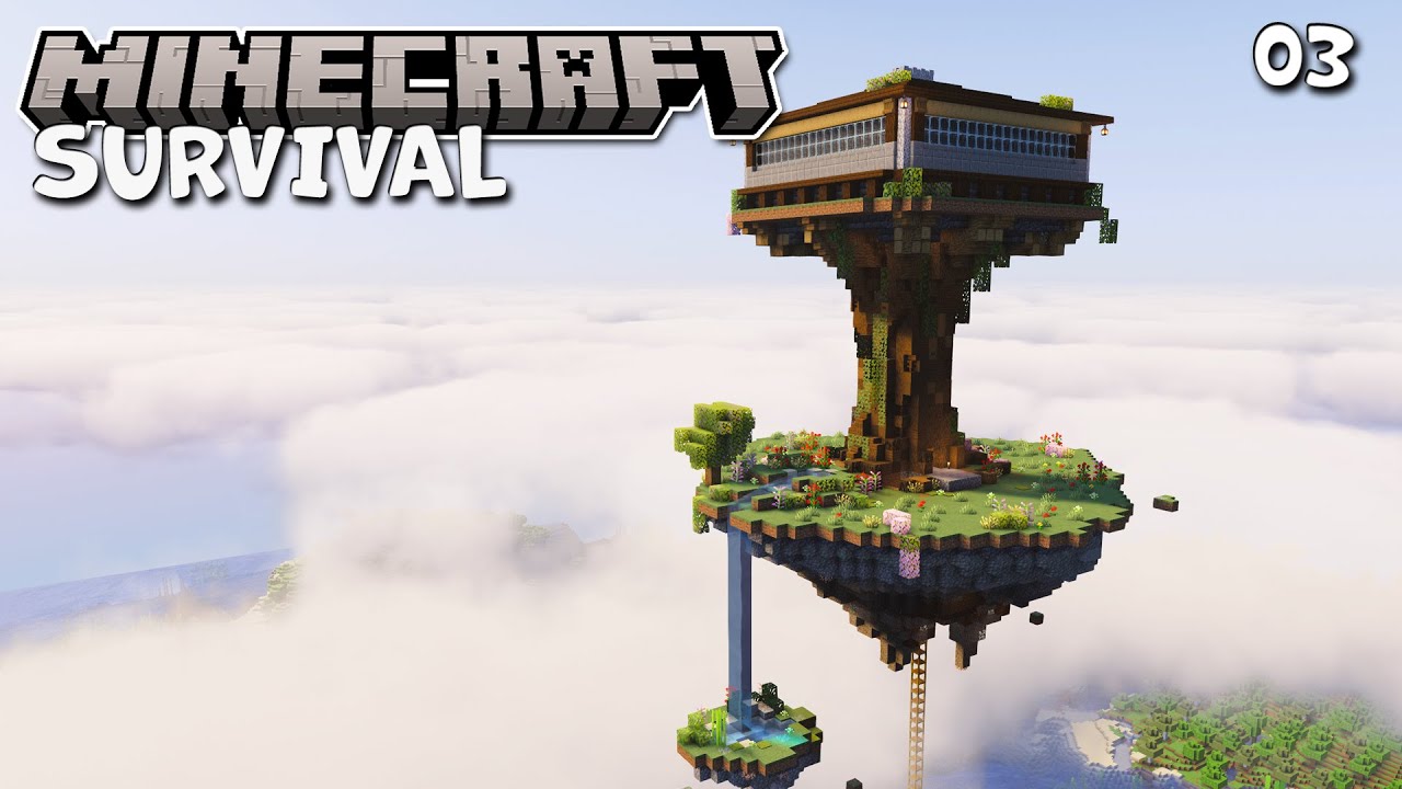 I built a floating Island XP FARM - Minecraft Survival - YouTube