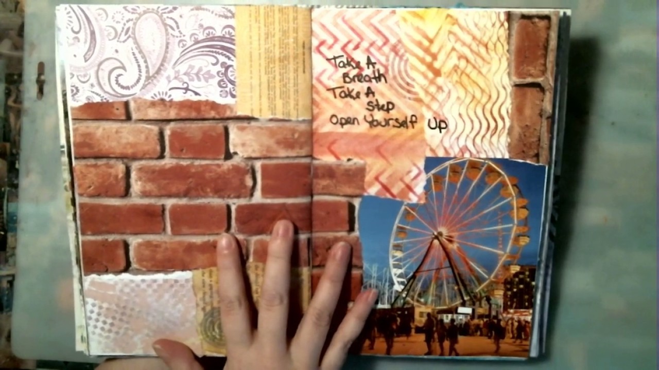 Random Collage Journal Flip - YouTube