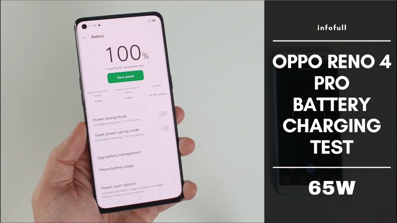Oppo Reno 4 Pro Global Version Battery Charging test 0% to 100% | 65W ...